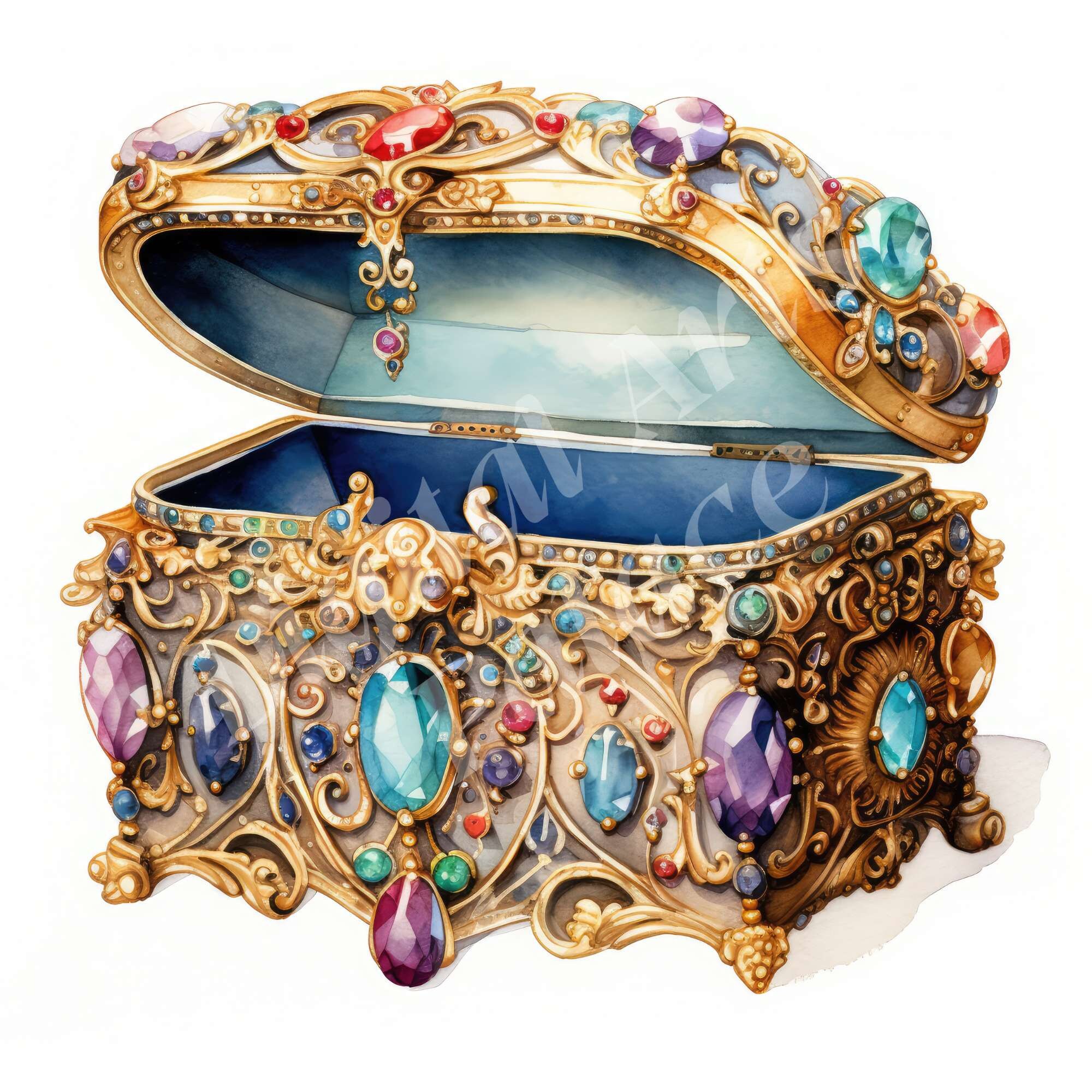 Jewelry Box Clipart, Vintage Jewelry Box Clipart, Instant Digital ...