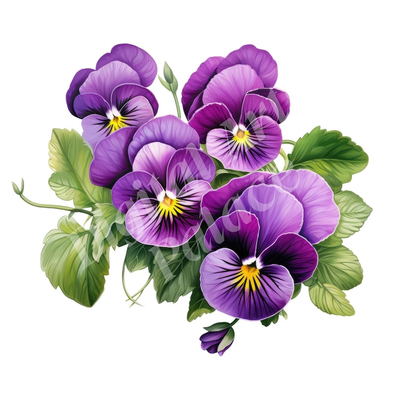 Violets Clipart February Birth Flower Clipart Jpgs Digital - Etsy Australia