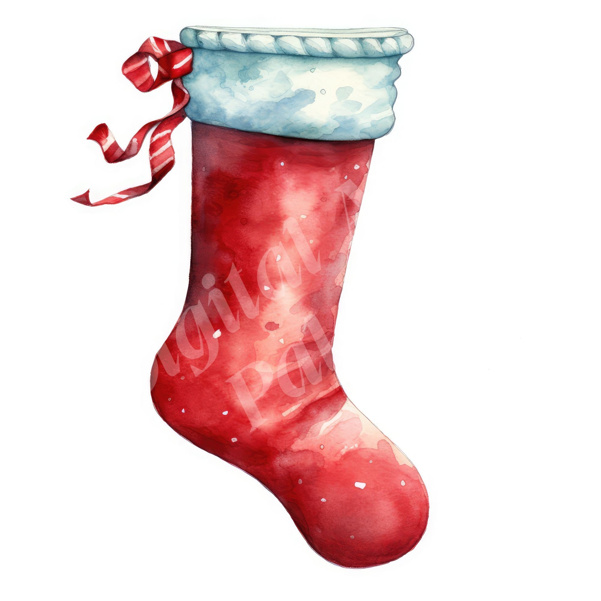 Christmas Stocking Clipart, Christmas Clipart, Jpgs, Instant Digital ...