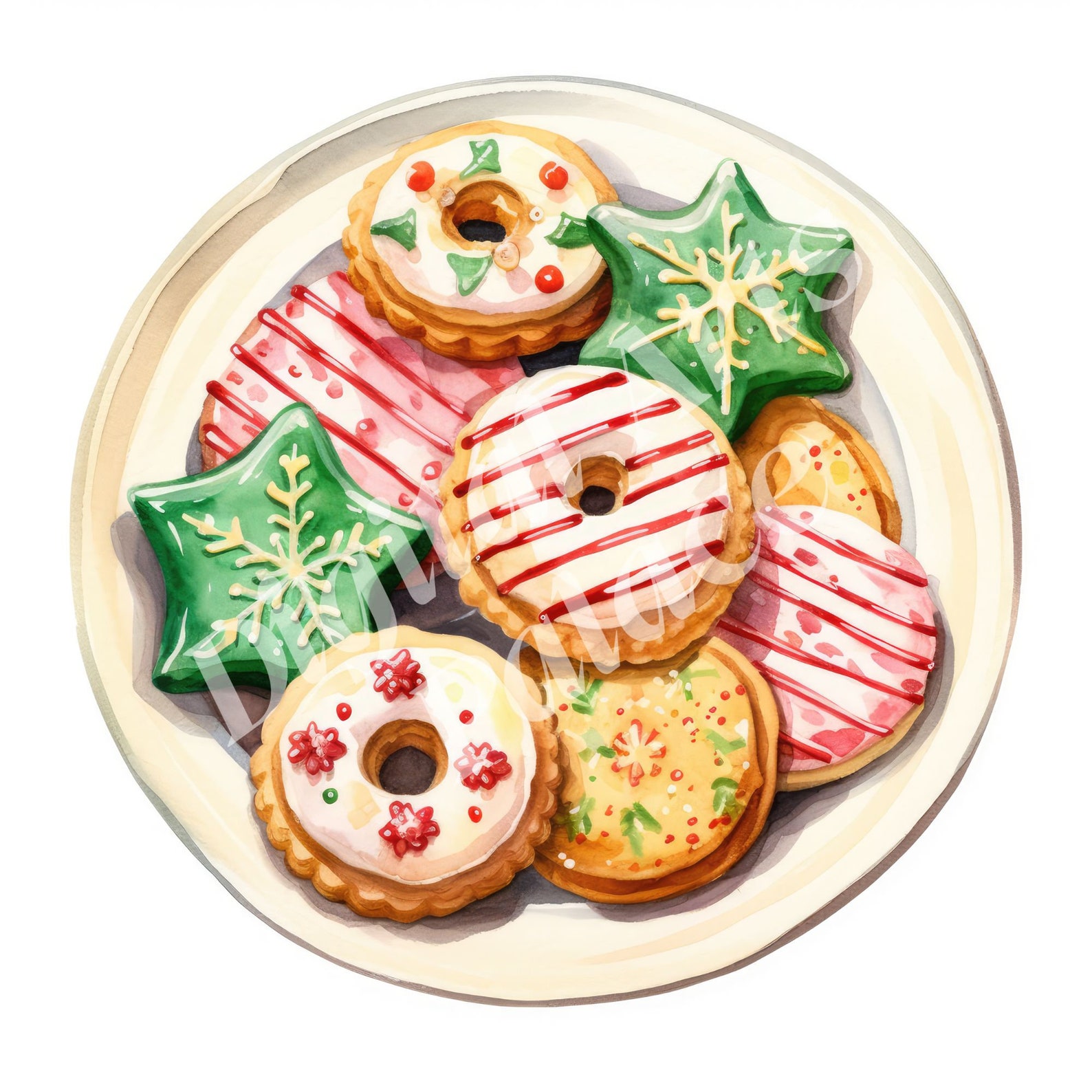 Christmas Cookies Clipart, Christmas Clipart Jpgs, Instant Digital ...