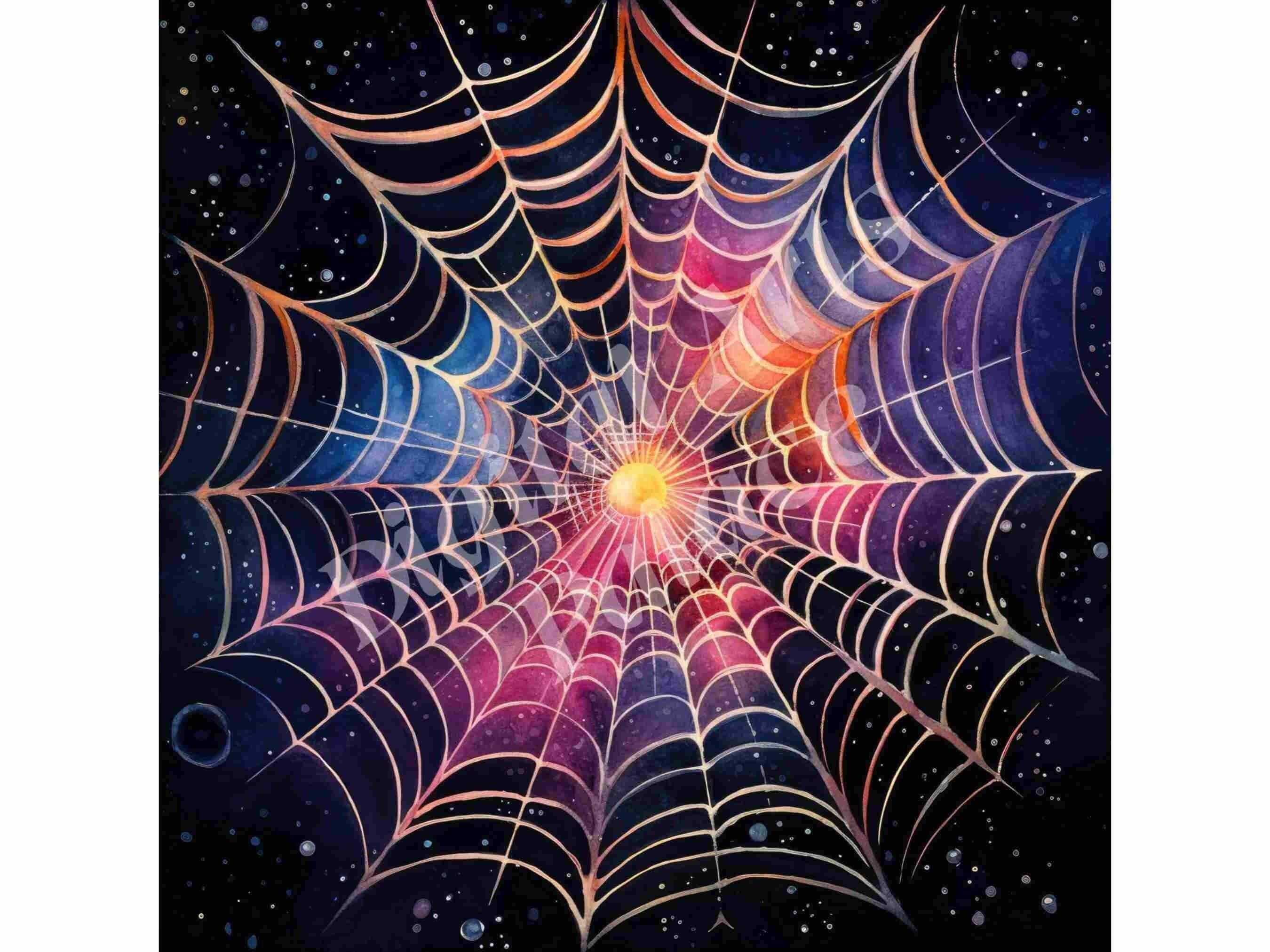 Cobweb Watercolor Clipart Bundle, Fall Halloween Spiderweb Clipart ...