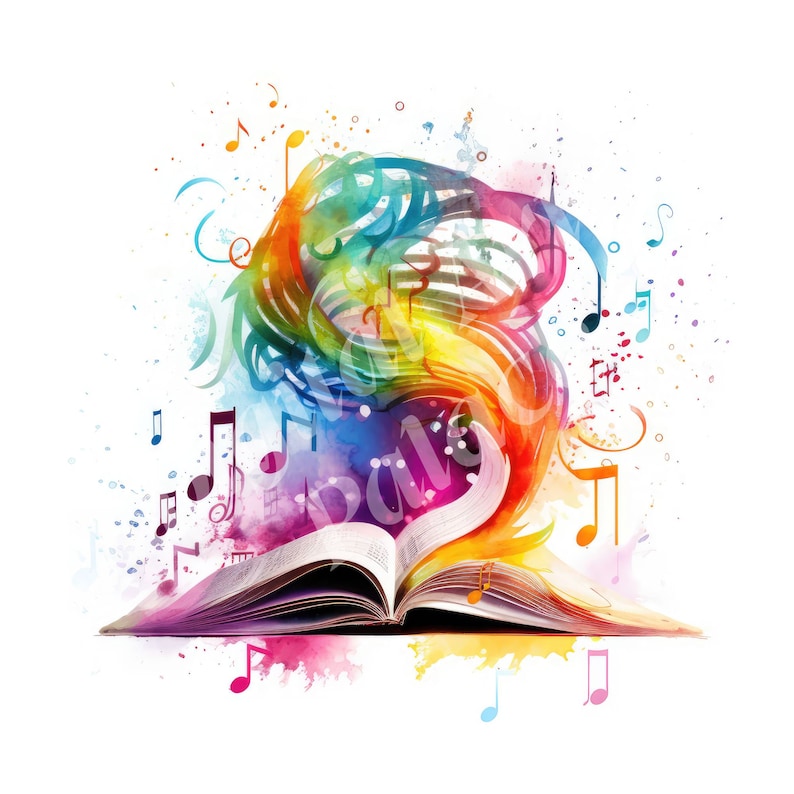 Fantasy Music Book Clipart, Fantasy Book Clipart, Jpgs, Digital ...