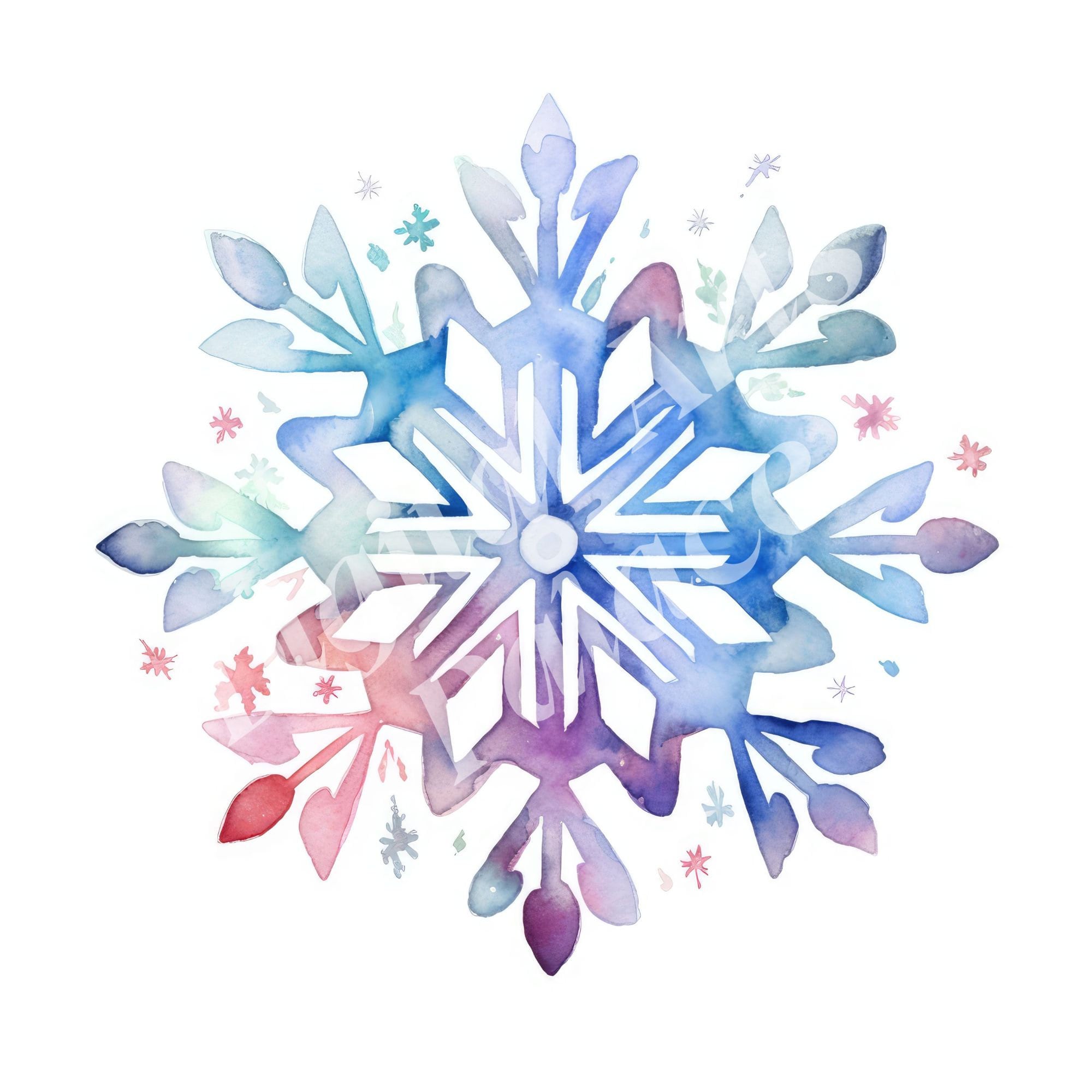 Snowflake Clipart - Watercolor Snowflake Clipart - Jpgs - Instant ...