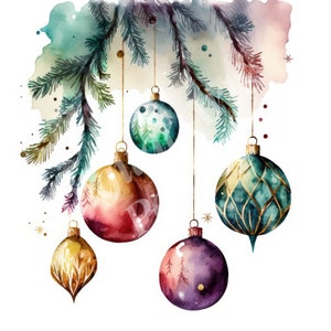 Christmas Baubles Clipart, Christmas Ornament Clipart, Jpgs, Instant ...