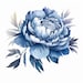 Dusty Blue Flowers Clipart - Watercolor Floral Clipart - Jpgs - Instant ...