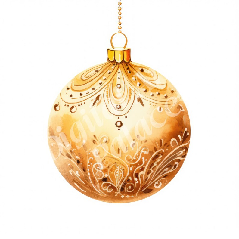 Christmas Gold Baubles Clipart, Christmas Ornament Clipart, Jpgs ...