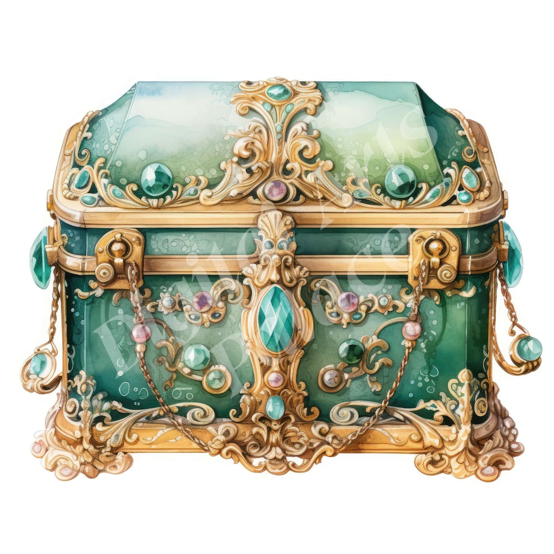 Jewelry Box Clipart, Vintage Jewelry Box Clipart, Instant Digital ...