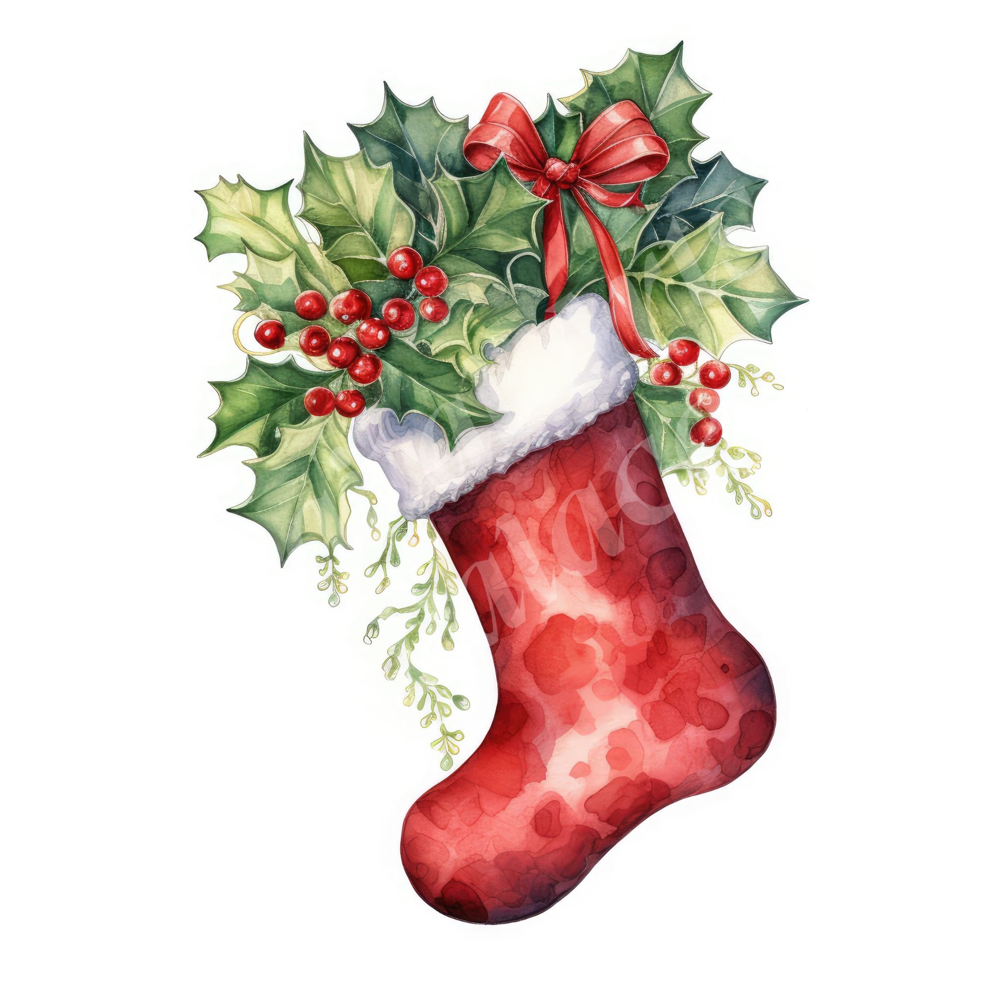 Christmas Stocking Clipart, Christmas Clipart, Jpgs, Instant Digital ...