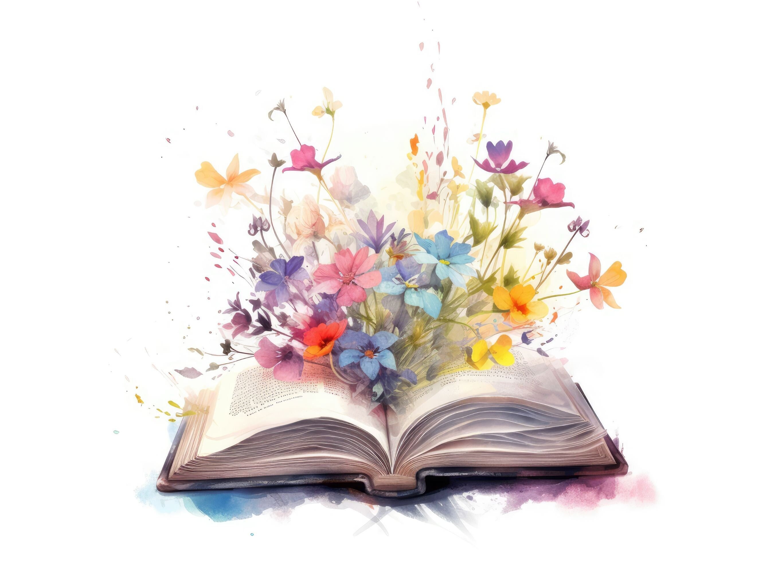 Floral Open Book Clipart Bundle Fantasy Open Book Clipart - Etsy UK