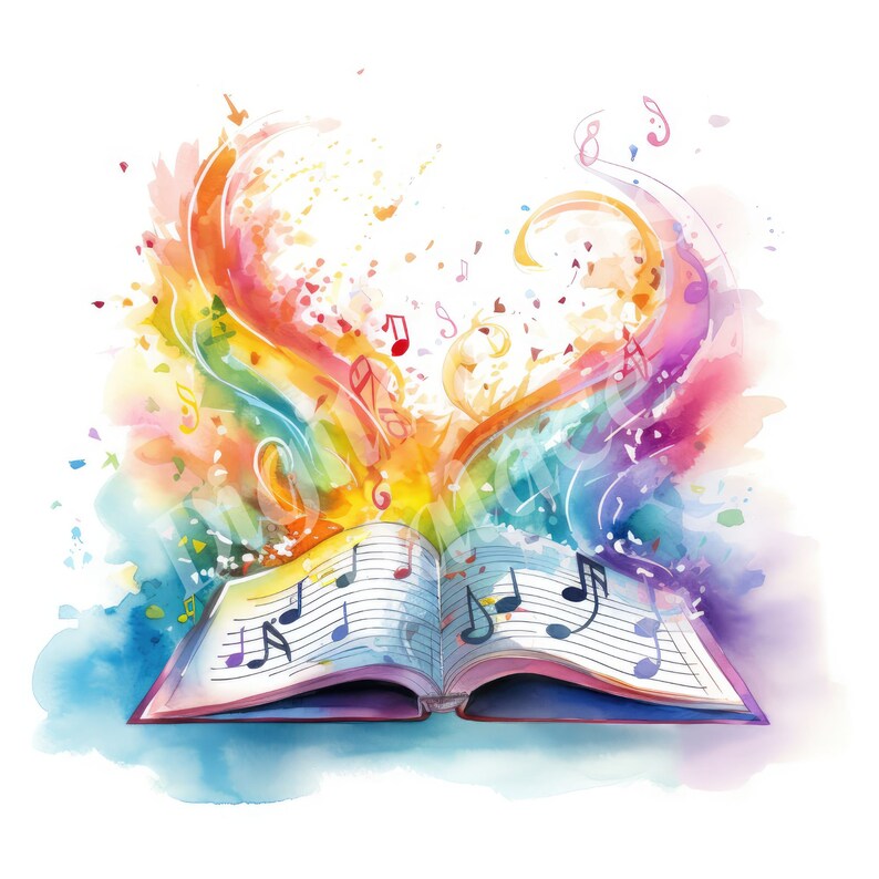 Fantasy Music Book Clipart, Fantasy Book Clipart, Jpgs, Digital ...