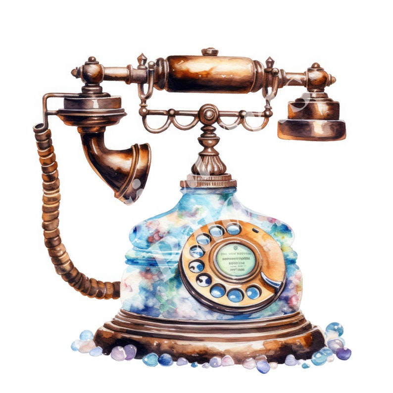 Vintage Telephone Clipart, Telephone Clipart, Jpgs, Instant Digital ...