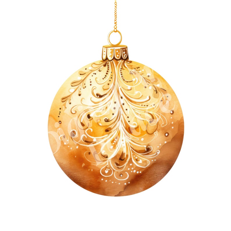 Christmas Gold Baubles Clipart Christmas Ornament Clipart - Etsy