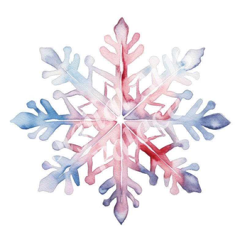 Snowflake Clipart - Watercolor Snowflake Clipart - Jpgs - Instant ...