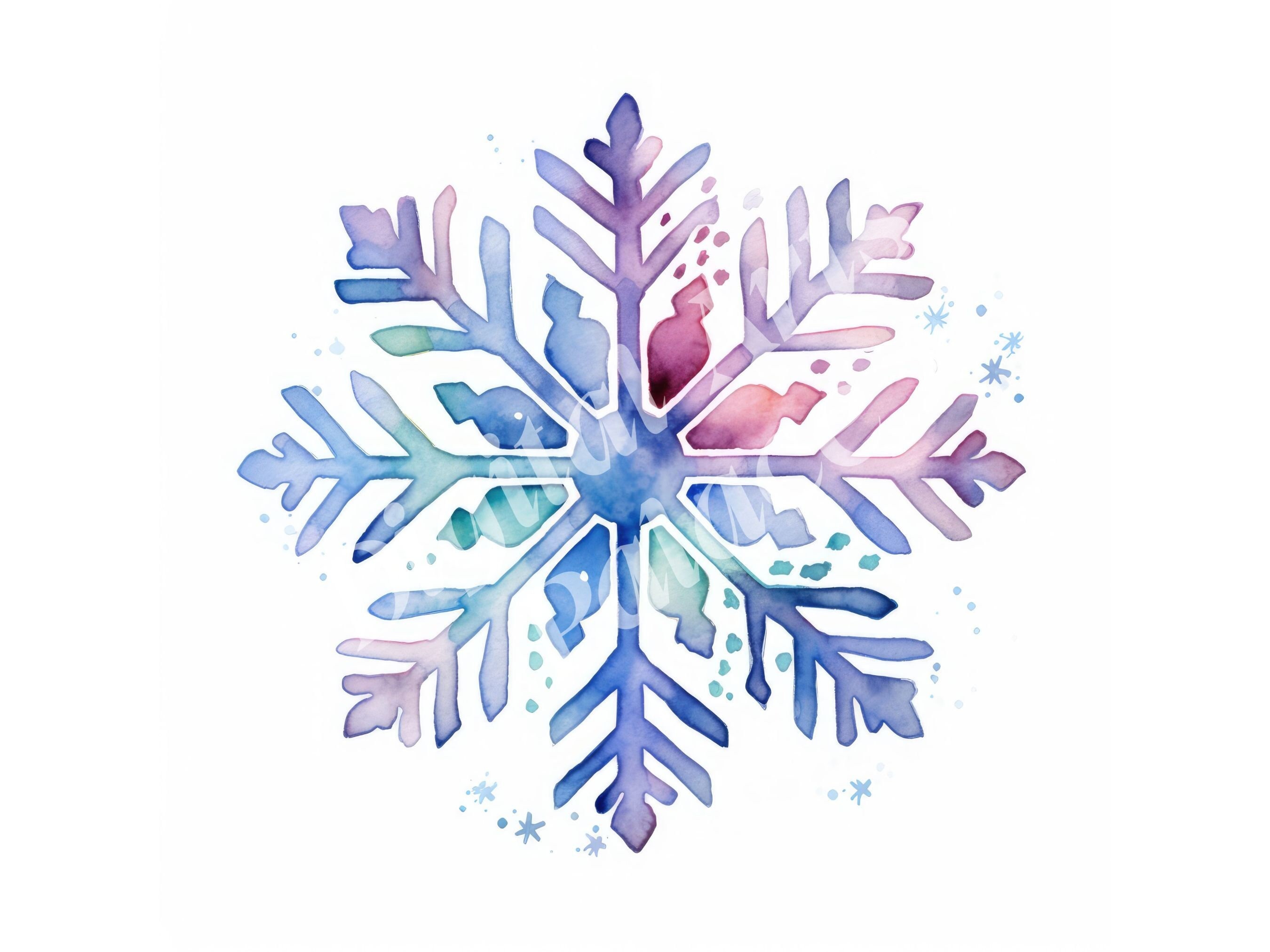 Snowflake Clipart - Watercolor Snowflake Clipart - Jpgs - Instant ...