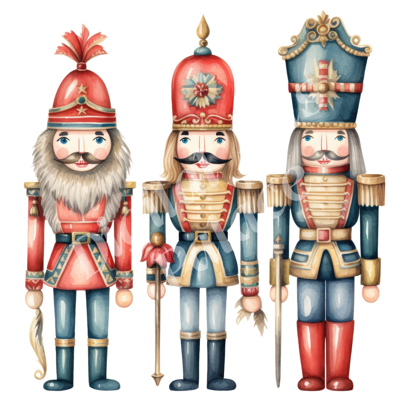Nutcrackers Clipart, Christmas Clipart, Jpgs, Instant Digital Download ...