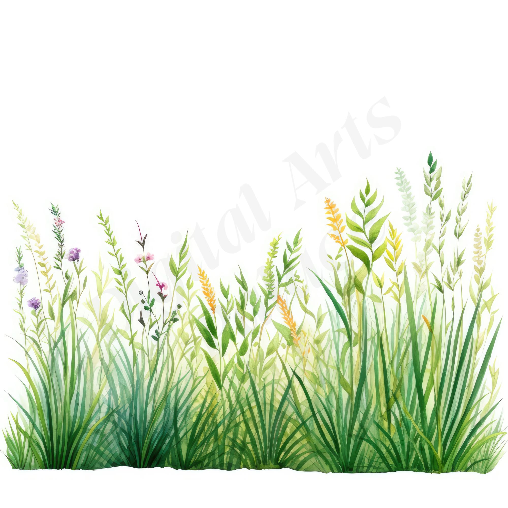 Grass Clipart Bundle, Green Meadow Clipart, Jpgs, Instant Digital ...