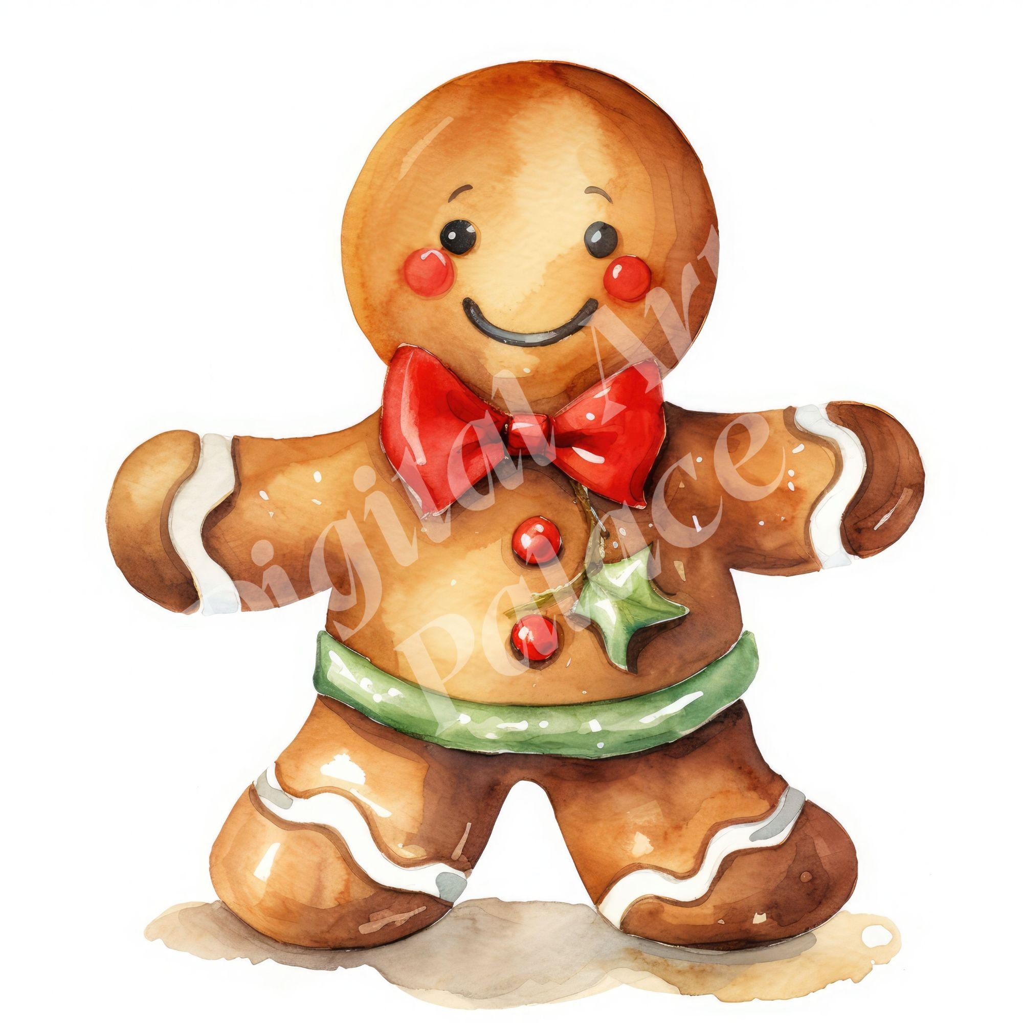 Gingerbread Man Clipart - Christmas Clipart - Jpgs - Instant Digital ...