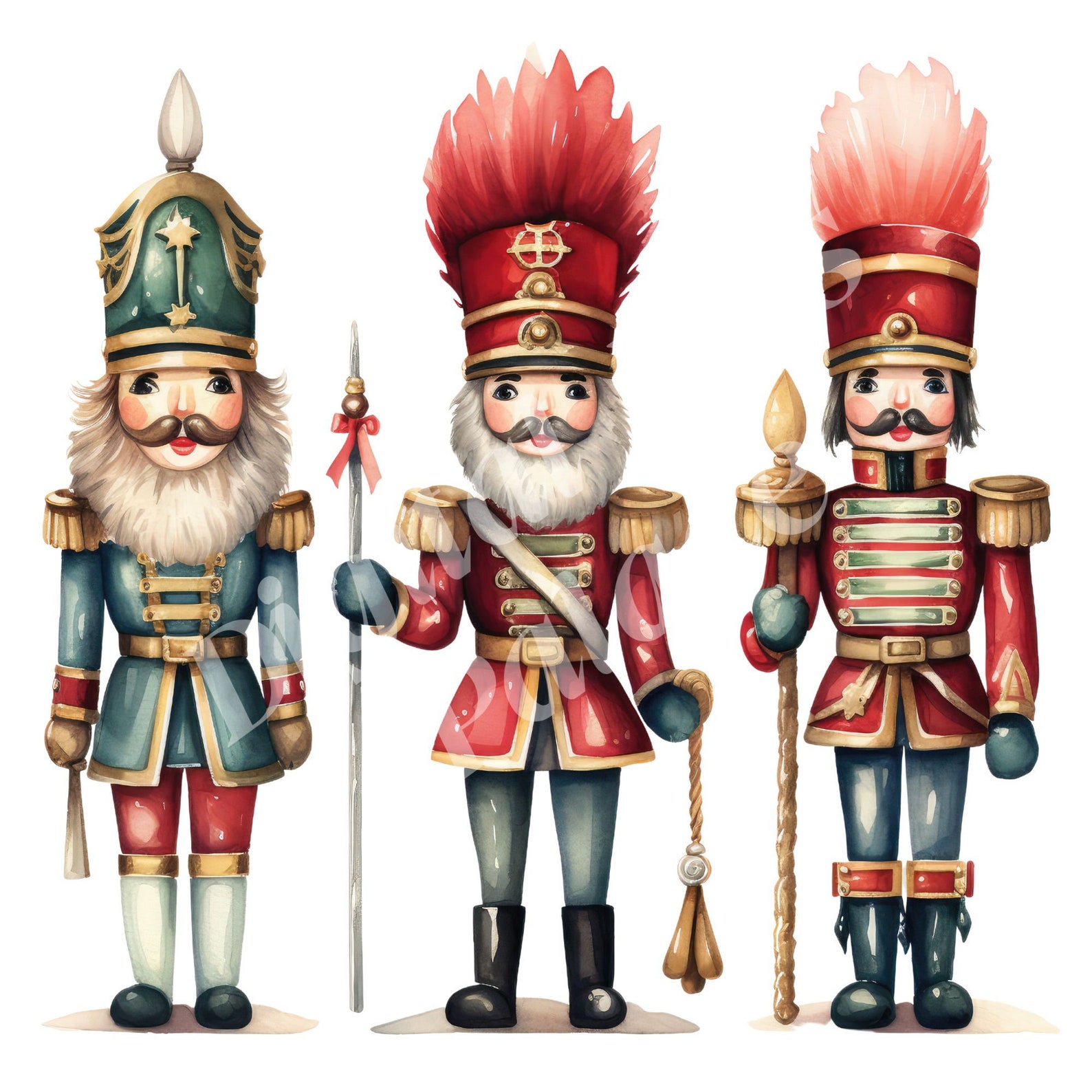 Nutcrackers Clipart, Christmas Clipart, Jpgs, Instant Digital Download ...
