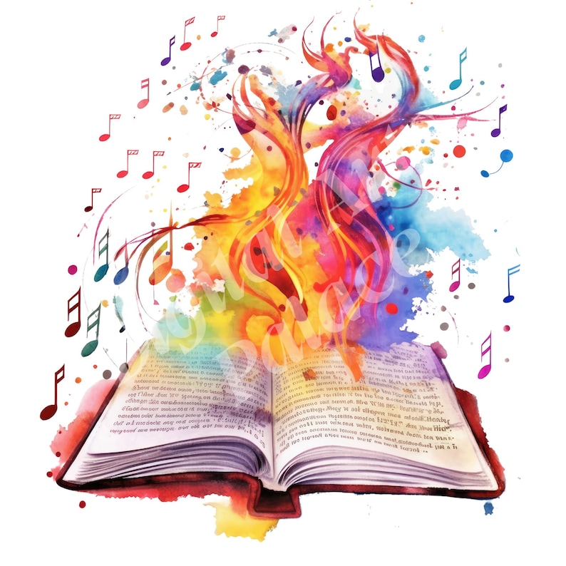 Fantasy Music Book Clipart, Fantasy Book Clipart, Jpgs, Digital ...