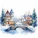 Winter Village Clipart, Christmas Village Clipart, Jpgs, Instant ...