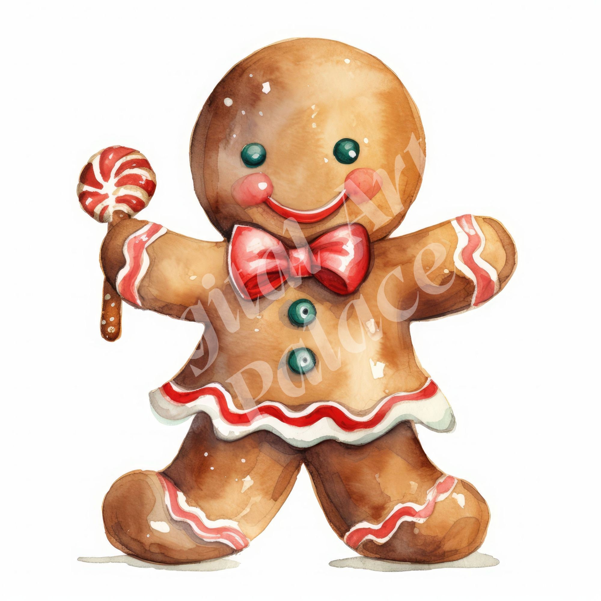 Gingerbread Man Clipart - Christmas Clipart - Jpgs - Instant Digital ...