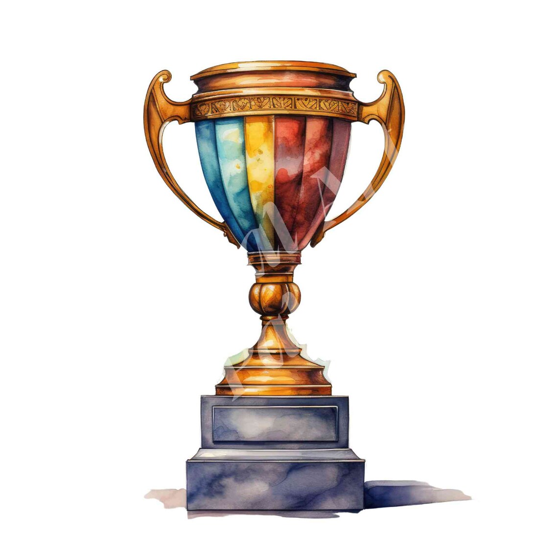 Trophy Clipart, Watercolor Award Clipart, Jpgs, Instant Digital ...