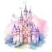 Princess Castle Clipart, Pastel Watercolor Castle Clipart, Jpgs ...