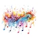 Music Notes Clipart, Abstract Watercolor Clipart, Jpgs, Instant Digital ...