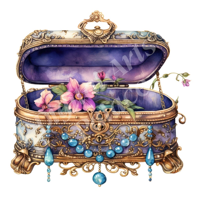 Jewelry Box Clipart Vintage Jewelry Box Clipart Instant - Etsy