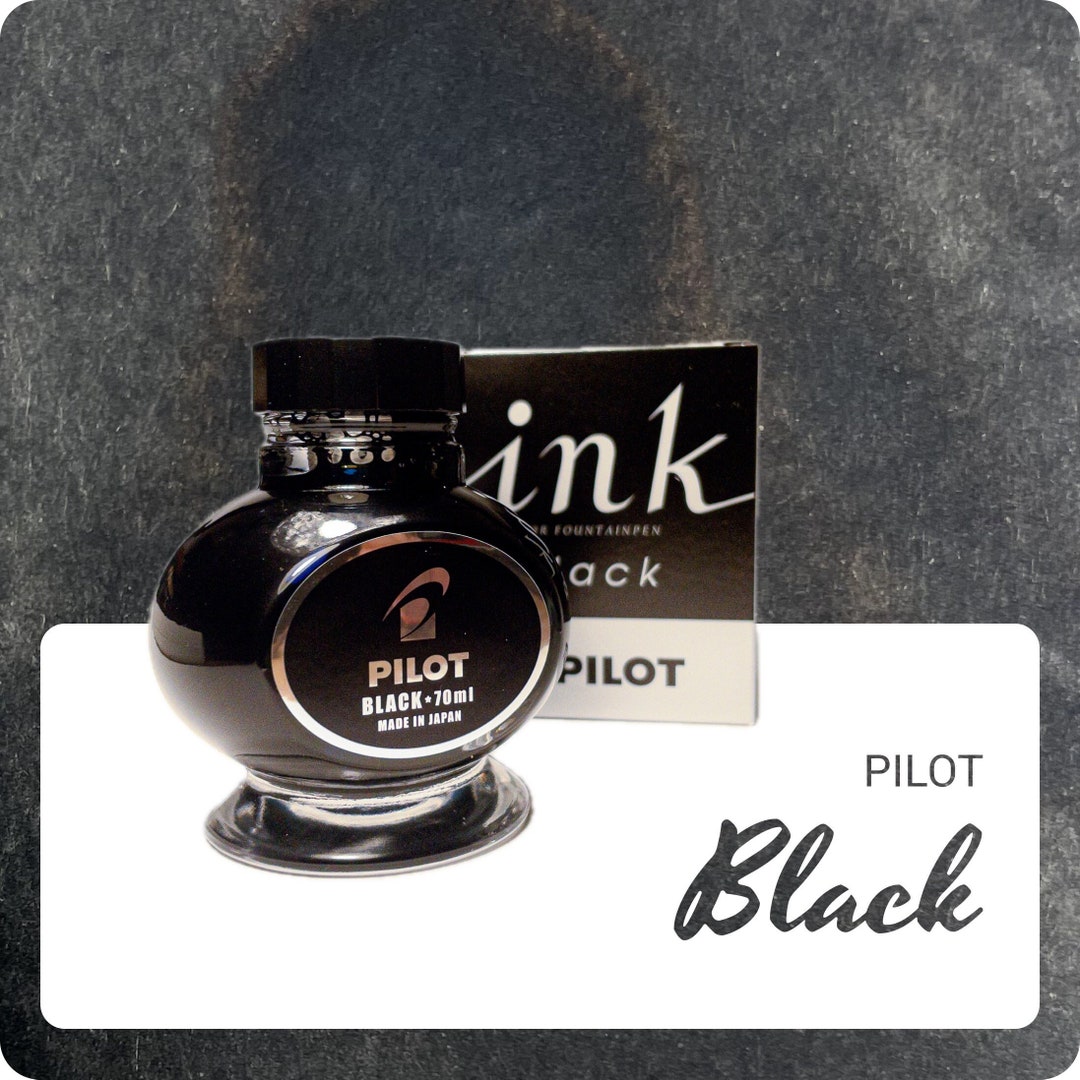 Fountain Pen Ink BLACK Pilot, Japan Import Water Resistant Bottle 70ml ...