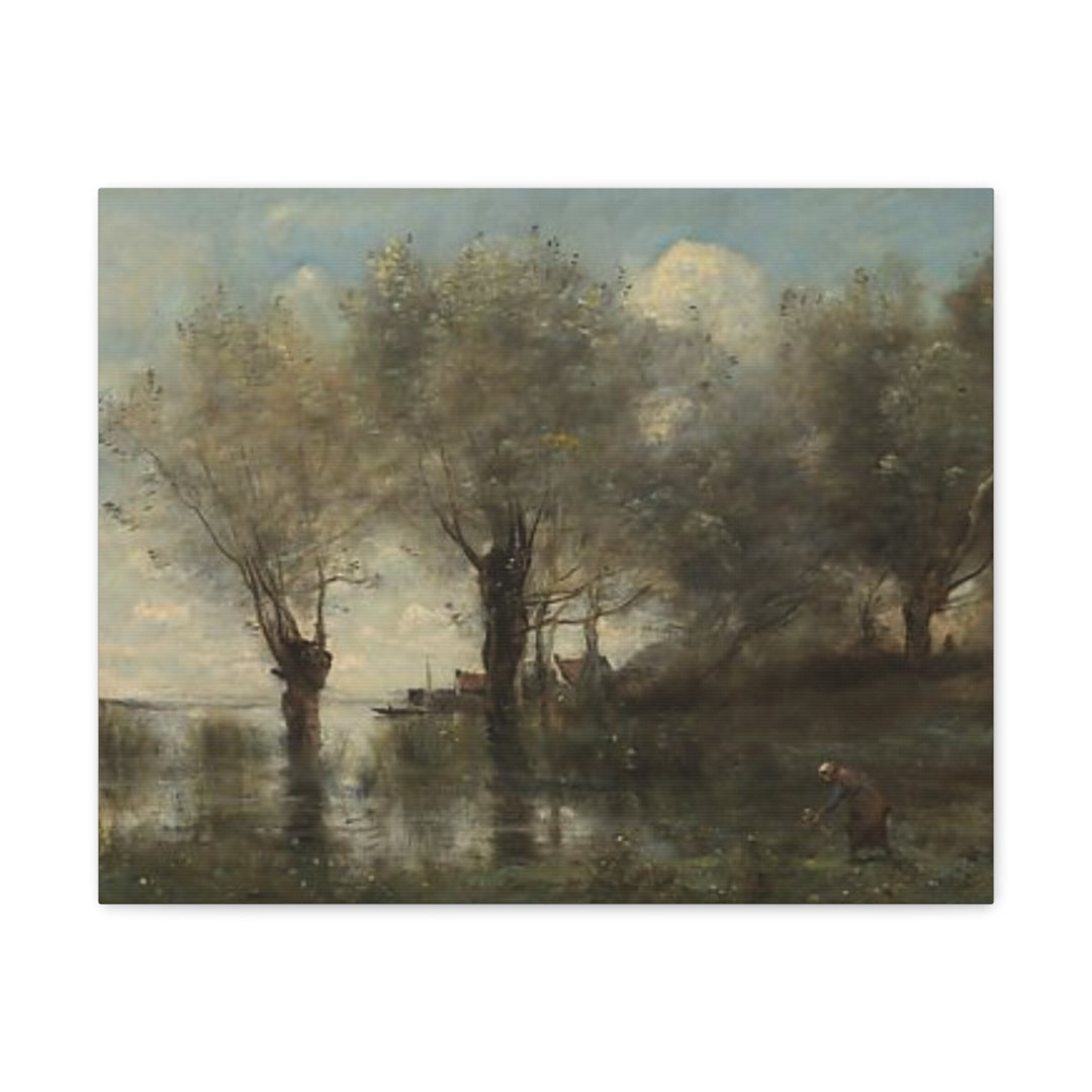 A Pond in Picardy. Camille Corot Canvas Gallery Wraps - Etsy