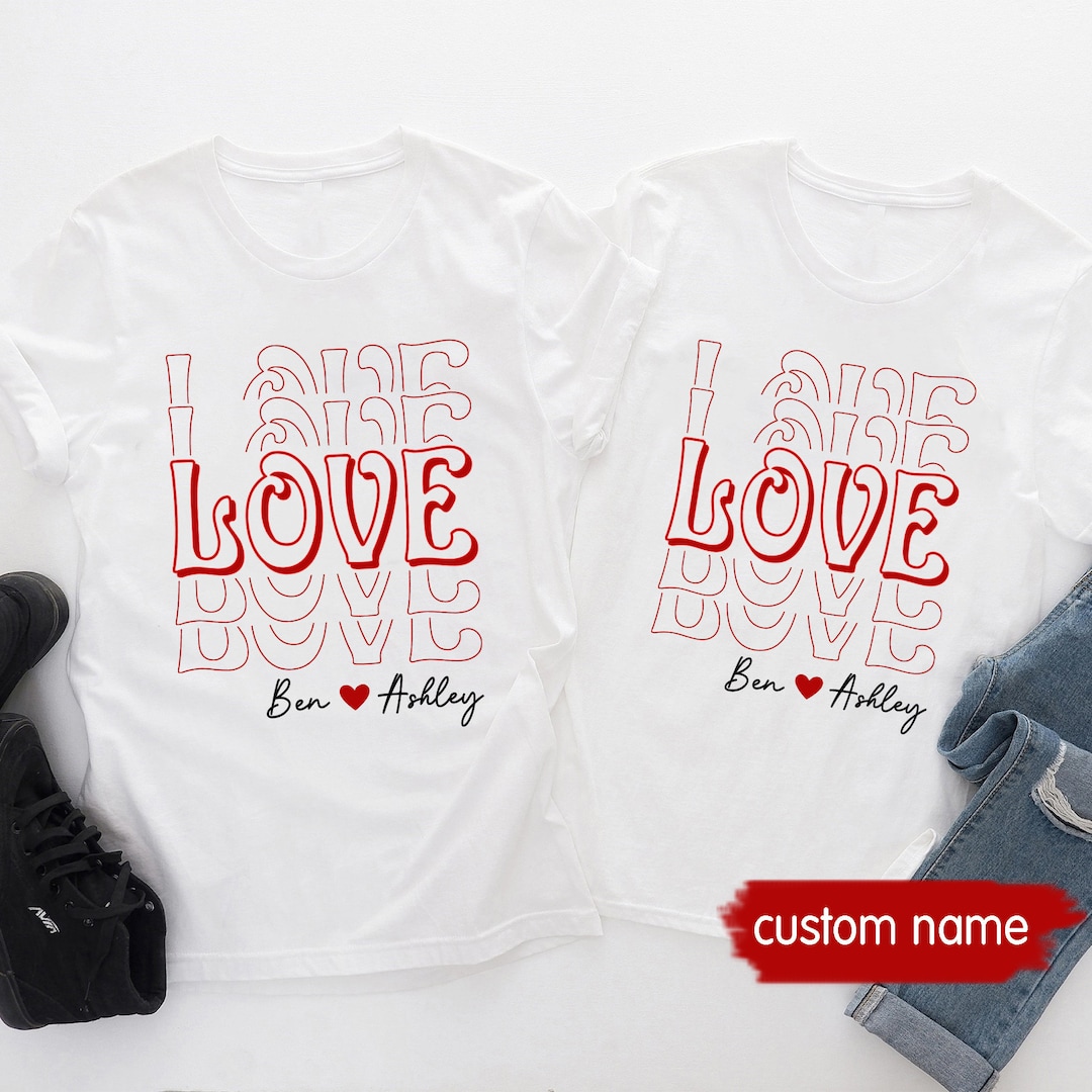 Personalized Love Couple Shirt, Custom His and Hers Name Shirt, Funny ...