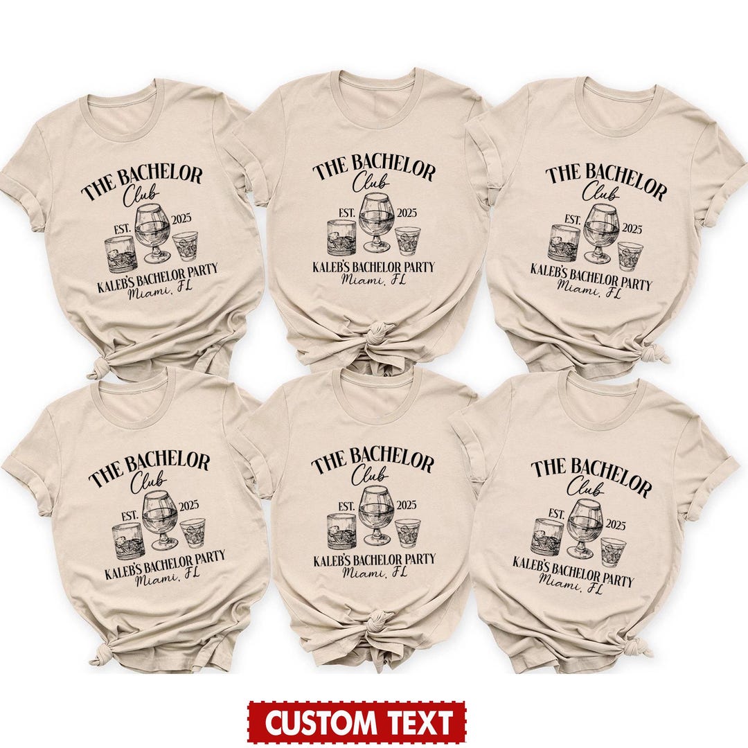 Personalized the Bachelor Club Shirt, Matching Bachelor Party Shirts ...