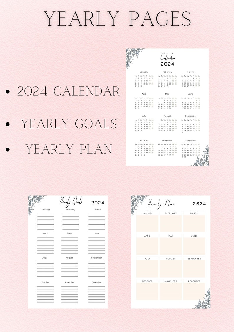 Printable Planner Pdf , Personal Planner Bundle,2024,daily Weekly ...