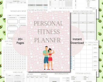 Printable Health and Fitness Planner Bundle, Fitness Journal, Diet ...