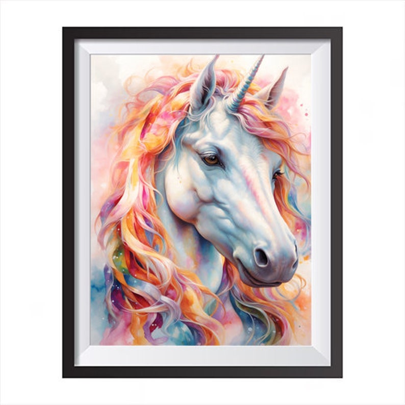 Nursery Unicorn Poster, Rainbow Color, Easy Download, Instant Download ...