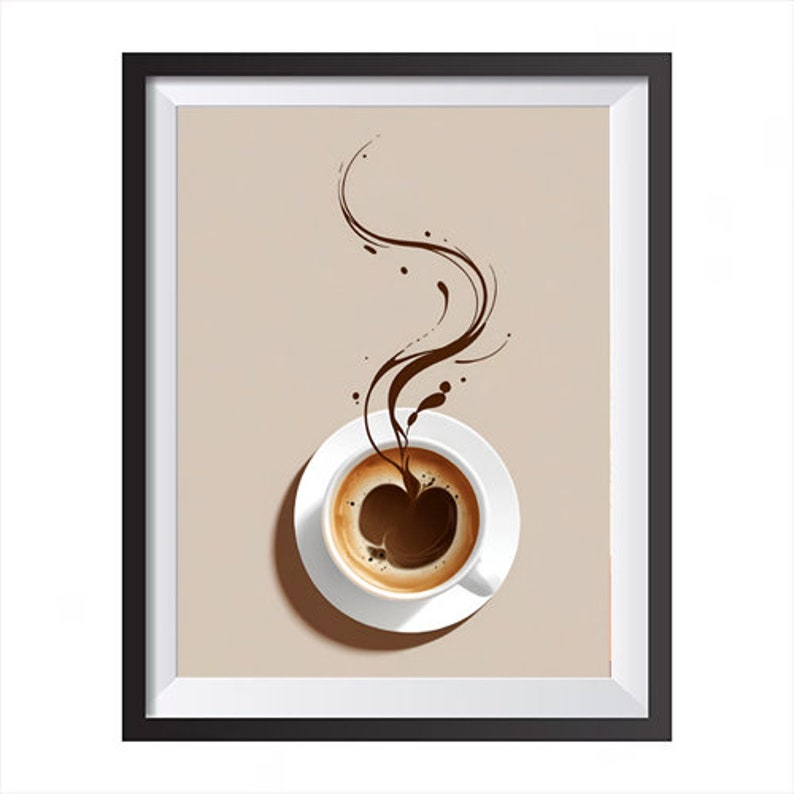 Coffee Art Poster, Easy Download, Instant Download, Printable Present ...