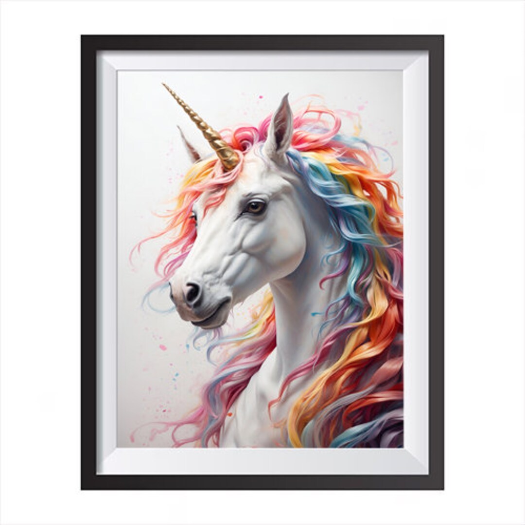 Nursery Unicorn Poster, Rainbow Color, Easy Download, Instant Download ...