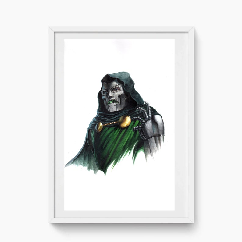 Dr Doom ORIGINAL FINE ART Gods and Monsters Series 2 Gouache on Bristol ...