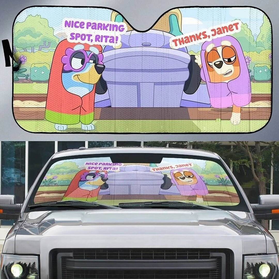 Bluey Car Sun Shade Bluey and Bingo Muffin Heeler Bandit - Etsy