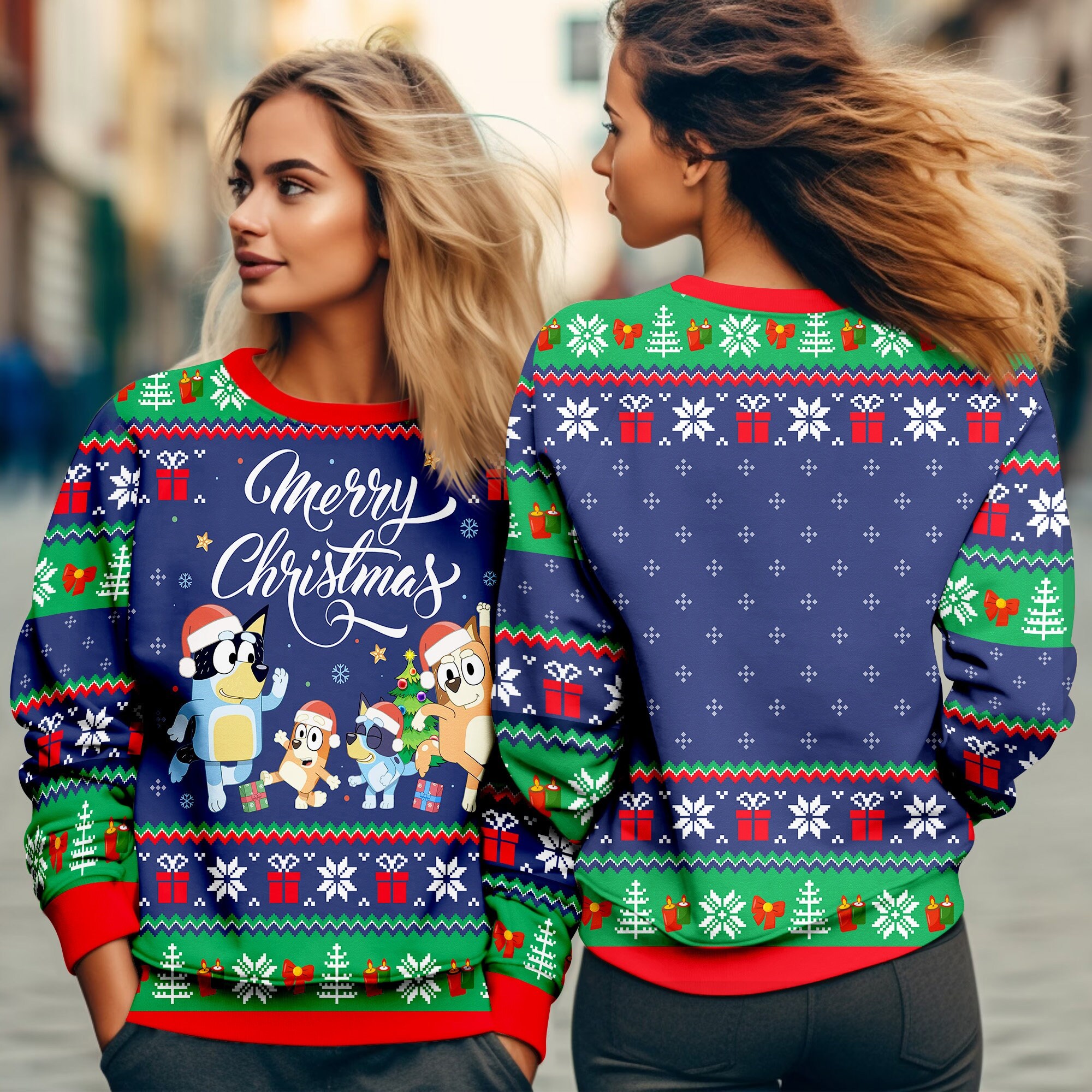 Bluey Ugly Christmas Sweater Bluey Merry Christmas - Etsy