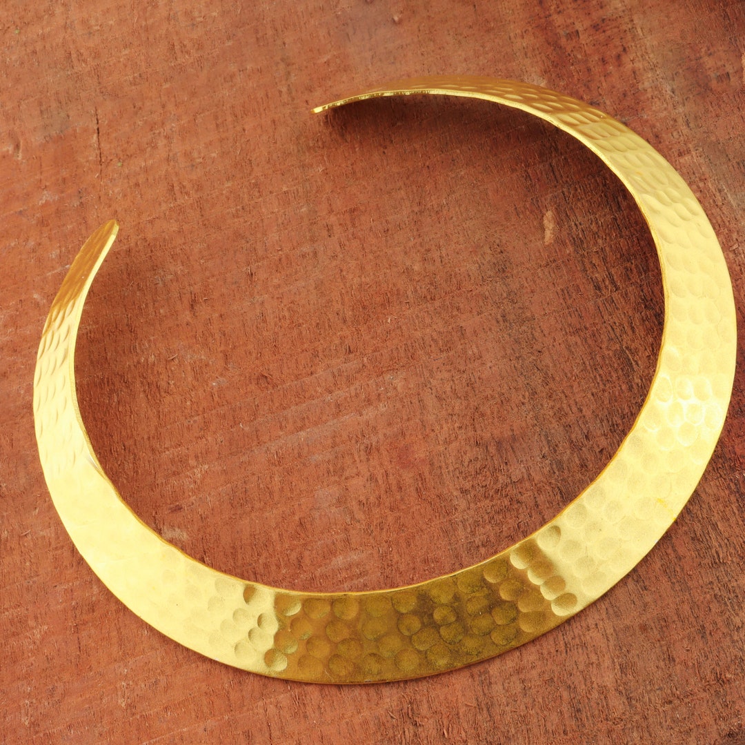Handcrafted Choker-hasli Necklace, Hammered Choker Necklace, Statement ...
