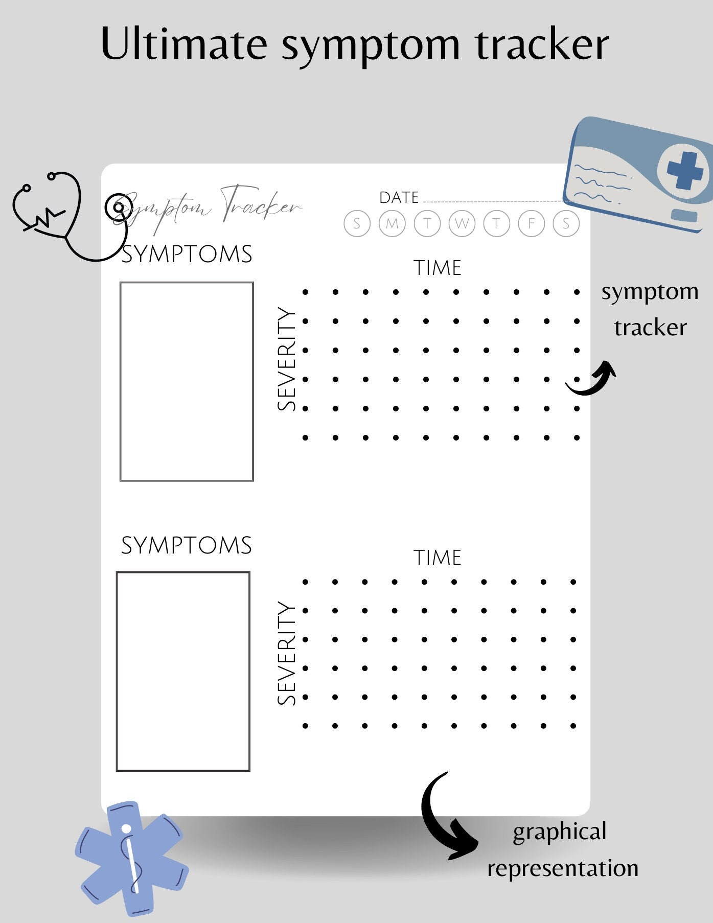 Chronic Pain, Medical Log, Symptom Tracker With Graphical ...