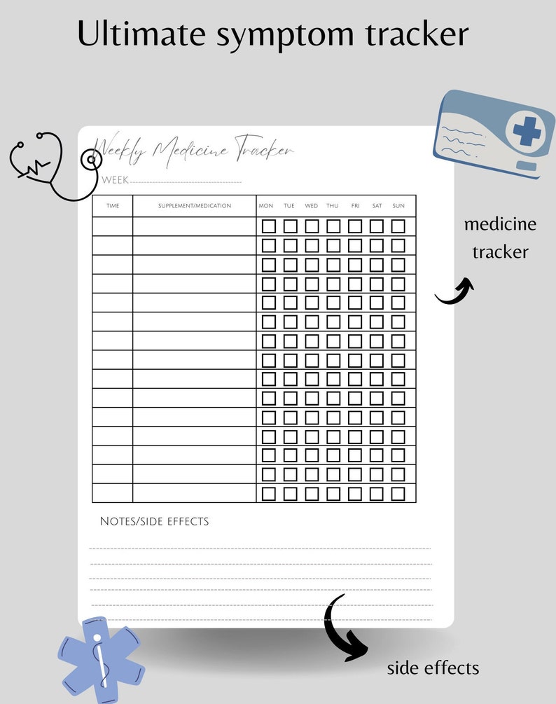 Chronic Pain, Medical Log, Symptom Tracker With Graphical ...