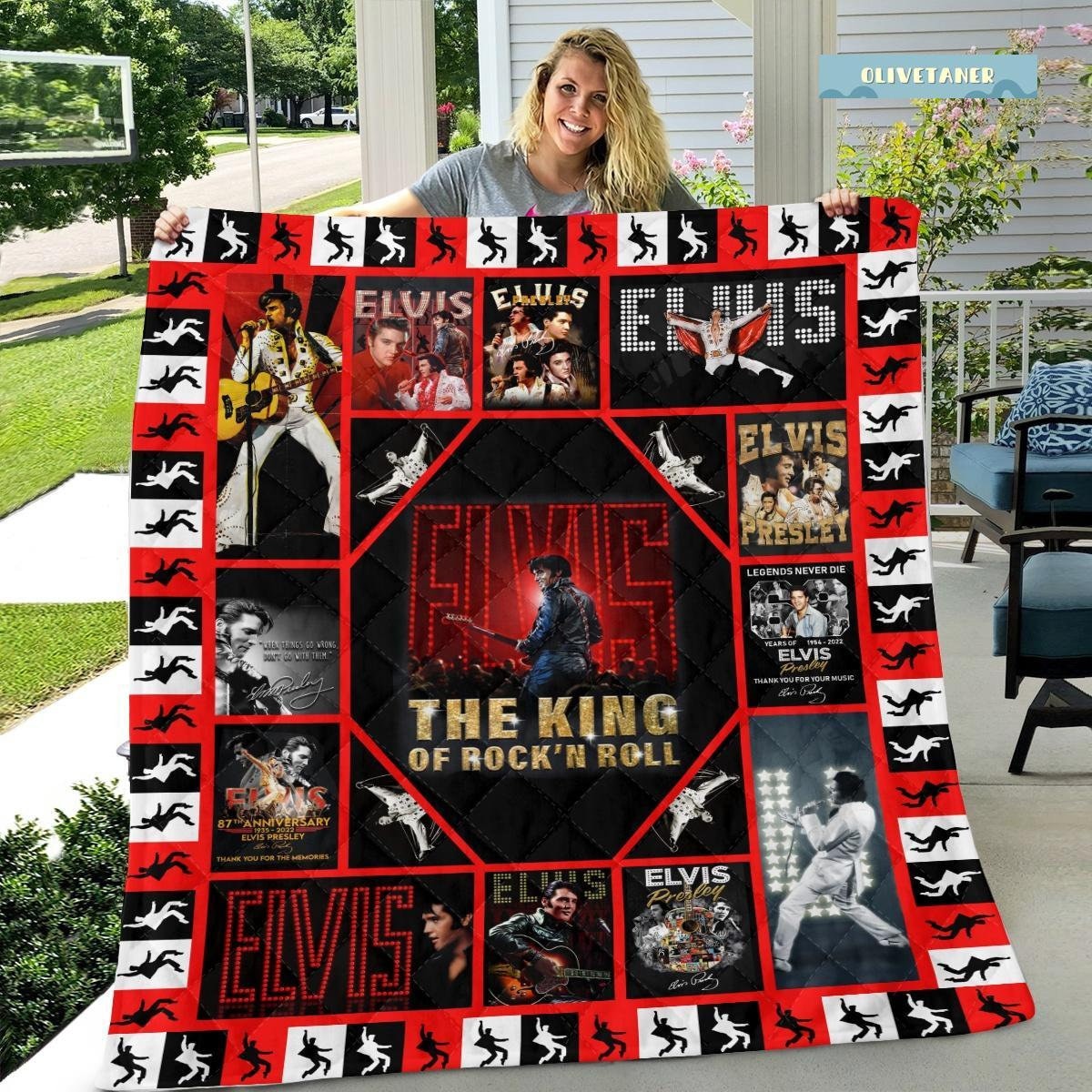 Elvis Presley Christmas Quilt, King Of Rock And Roll Quilt Pattern ...