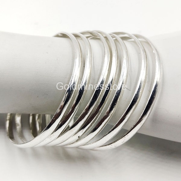 Solid Silver Bangle - Etsy