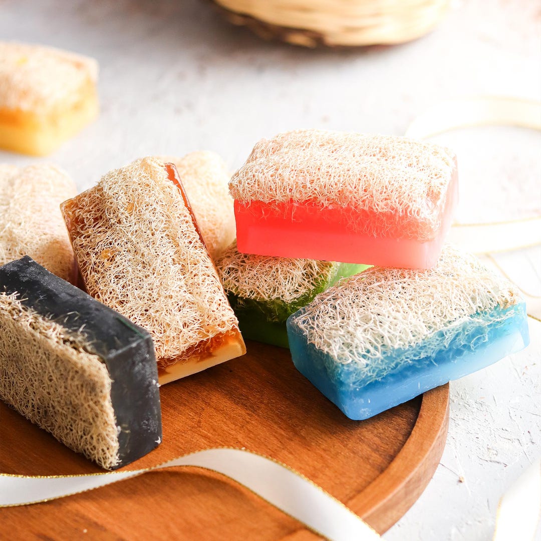Handmade Loofah Soap Bar: Vegan Exfoliating Organic Soap - Etsy