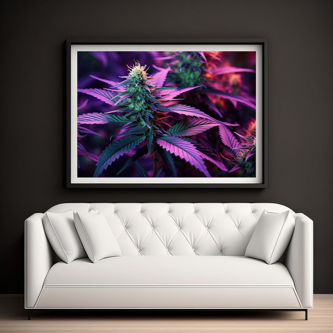 Cannabis Printable Wall Art Printable Landscape Art Psychedelic Flower ...