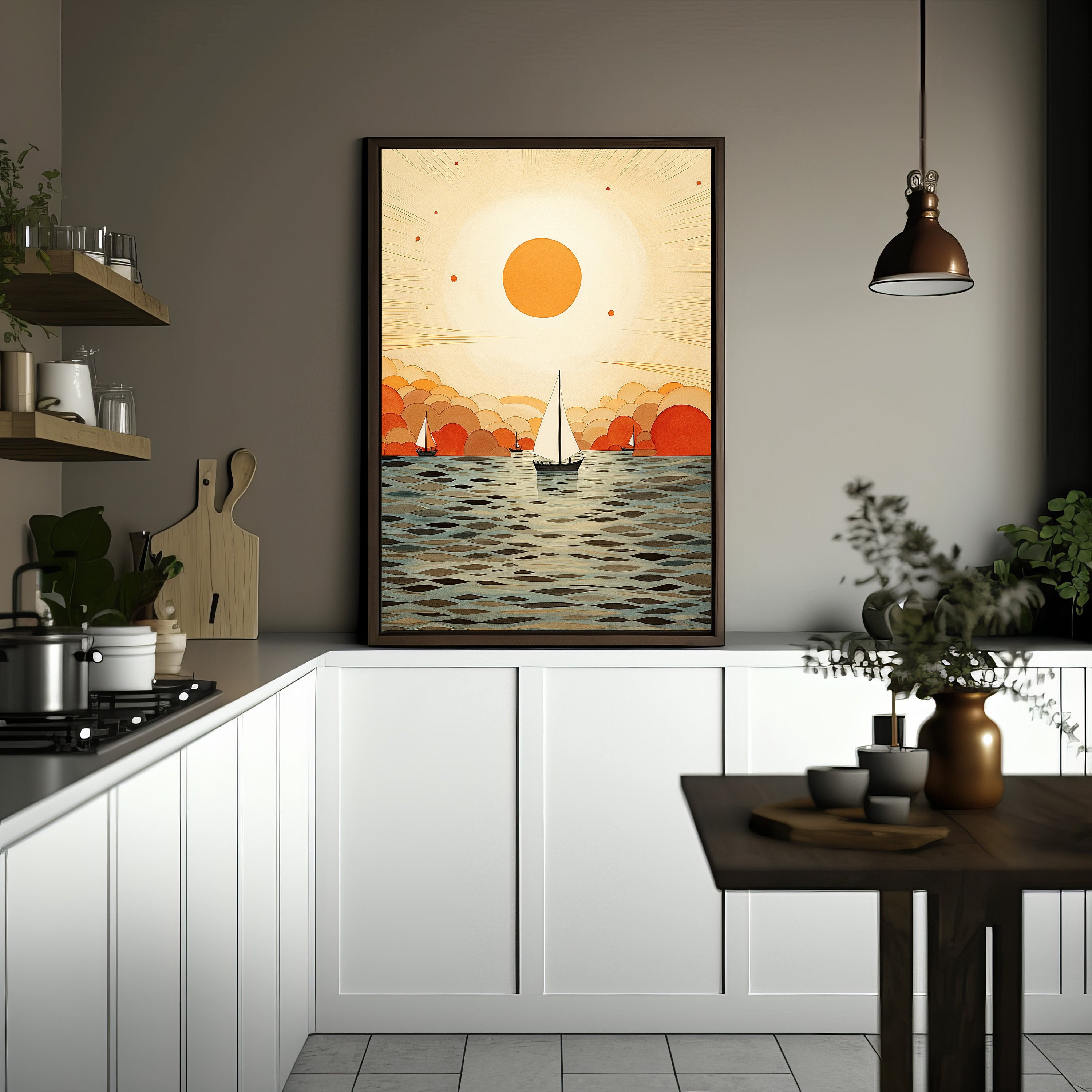 Ocean Sailing Printable Artwork Sailboat Art Abstract Living Room Art ...