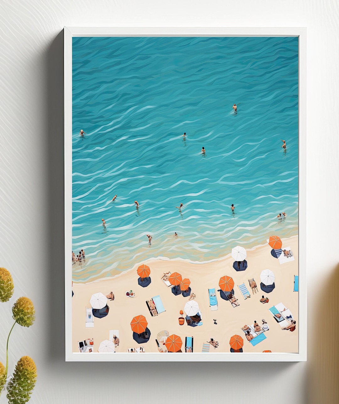 Aerial Beach View Art Print: Ocean Poster (digital Download) - Etsy